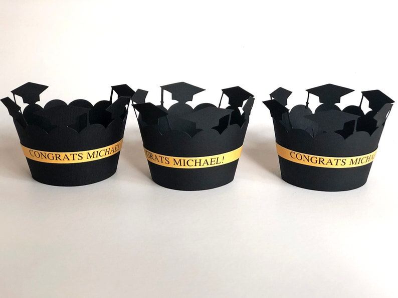 Graduation Cupcake Wrappers Personalized Cupcake Liners High - Etsy