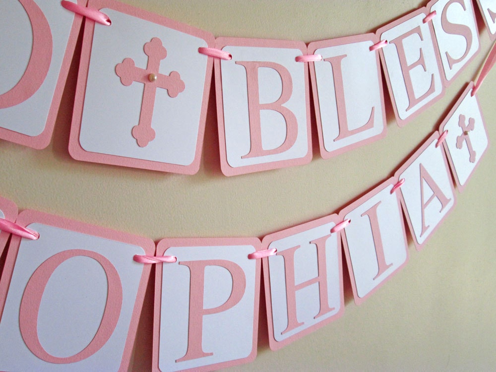 Girl Baptism Banner First Communion Confirmation Christening | Etsy