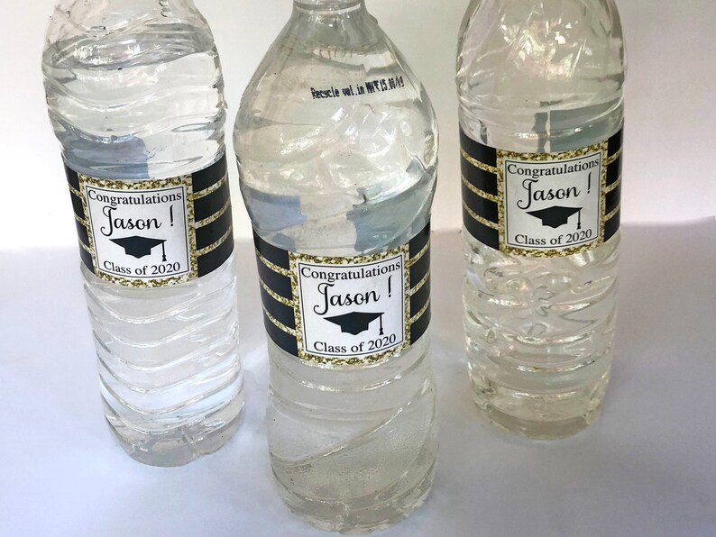 Graduation Party Water Bottle Sticker Labels, Personalized Graduation ...