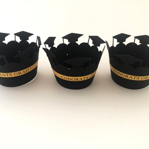 Graduation Cupcake Wrappers, Cupcake Liners, High School, College ...
