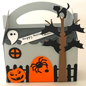 Halloween Treat Bags, Halloween Favor Boxes, Haunted House Halloween ...