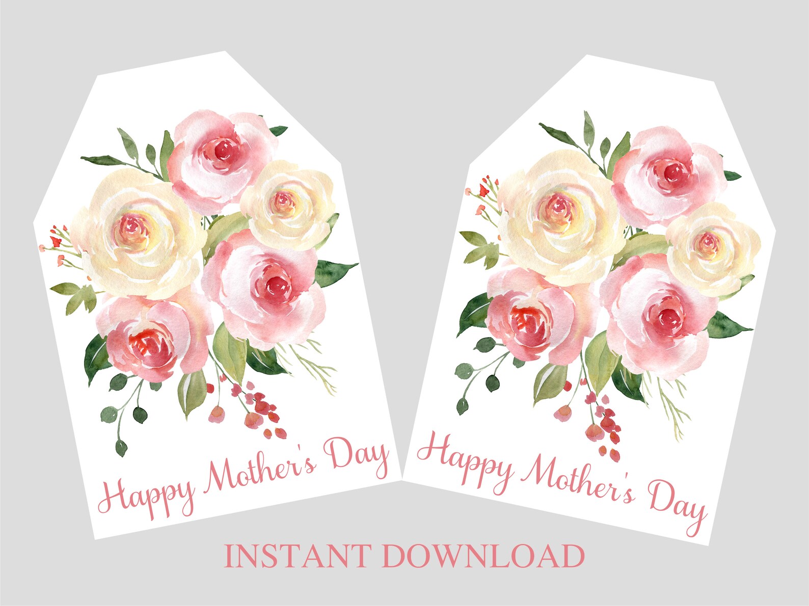 Happy Mothers Day Gift Tags Printable Digital Floral - Etsy