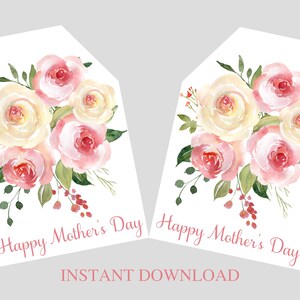 Happy Mothers Day Gift Tags, Printable Digital Floral Mother's Day ...