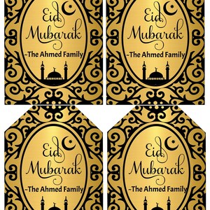 Eid Mubarak Favor Tags, Printable Eid Gift Tags, Happy Eid Tags, Labels ...