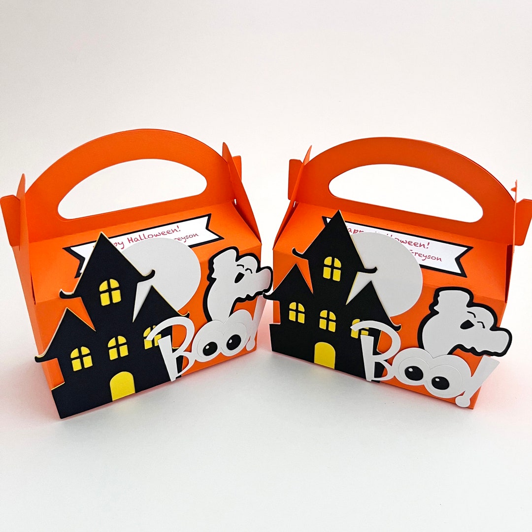 Halloween Candy Bags, Halloween Favor Boxes, Haunted House Halloween ...
