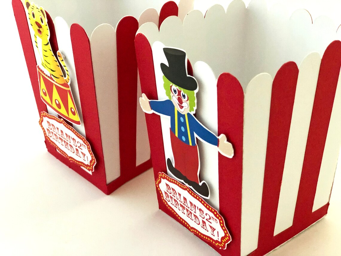 Circus Popcorn Boxes Carnival Claus Favor Boxes Circus - Etsy