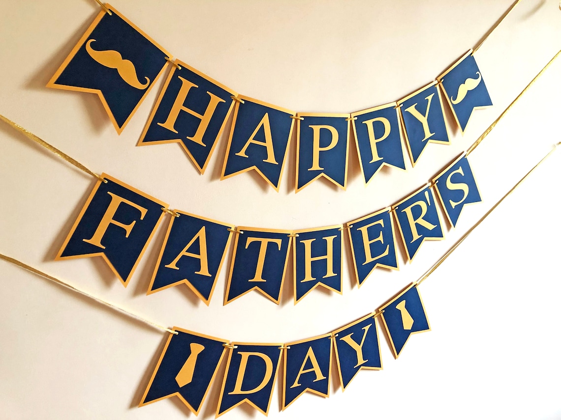Happy Fathers Day Banner, Father's Day Party Decorations, Best Dad Ever ...