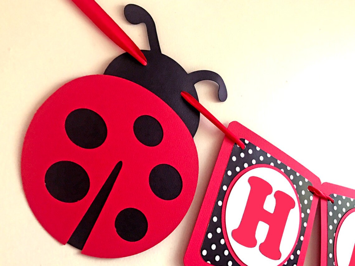 Ladybug Banner Ladybug Birthday Banner Ladybug Party | Etsy