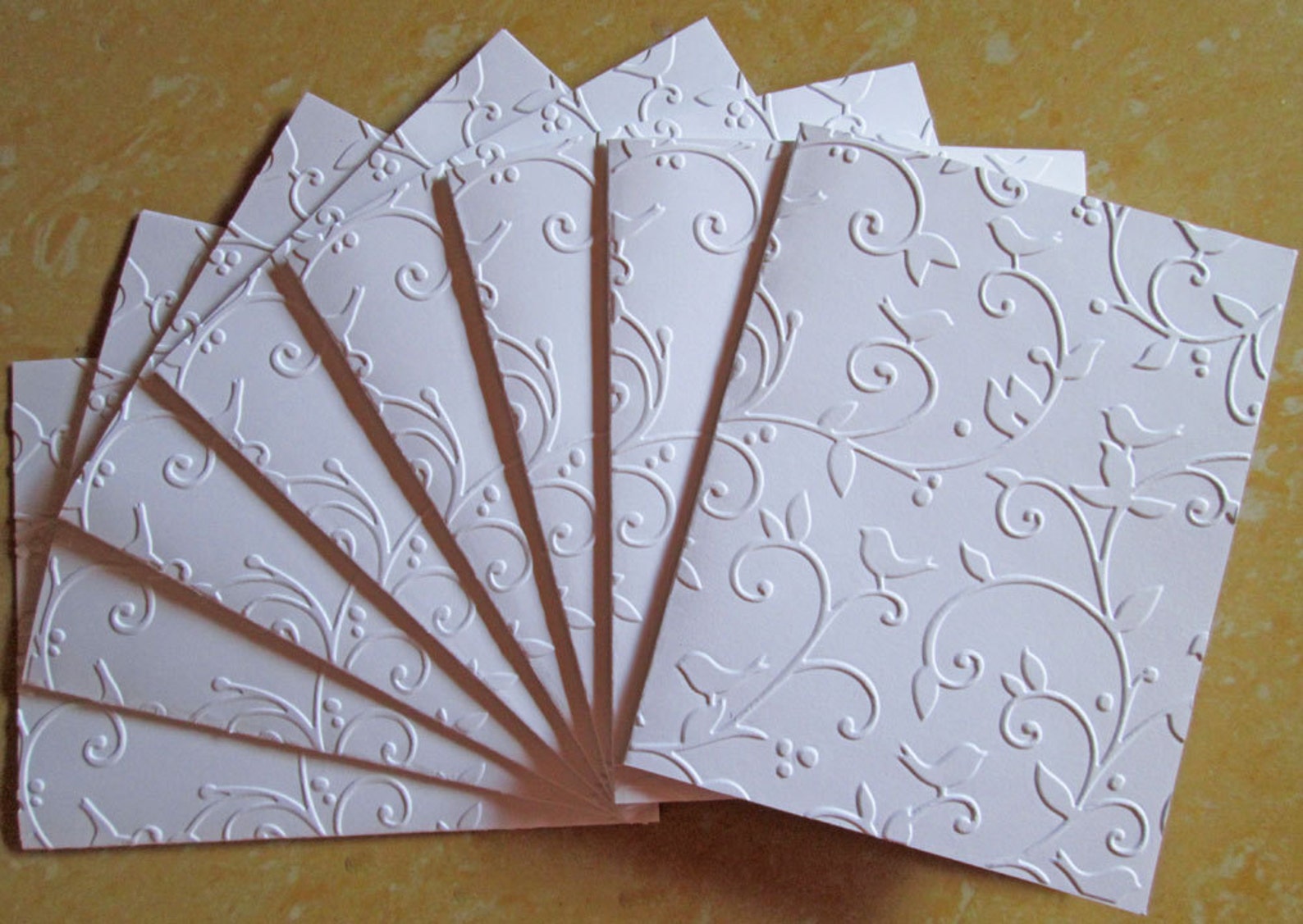 Embossed Cards Set of 8 Embossed Card Set Thank You Cards - Etsy