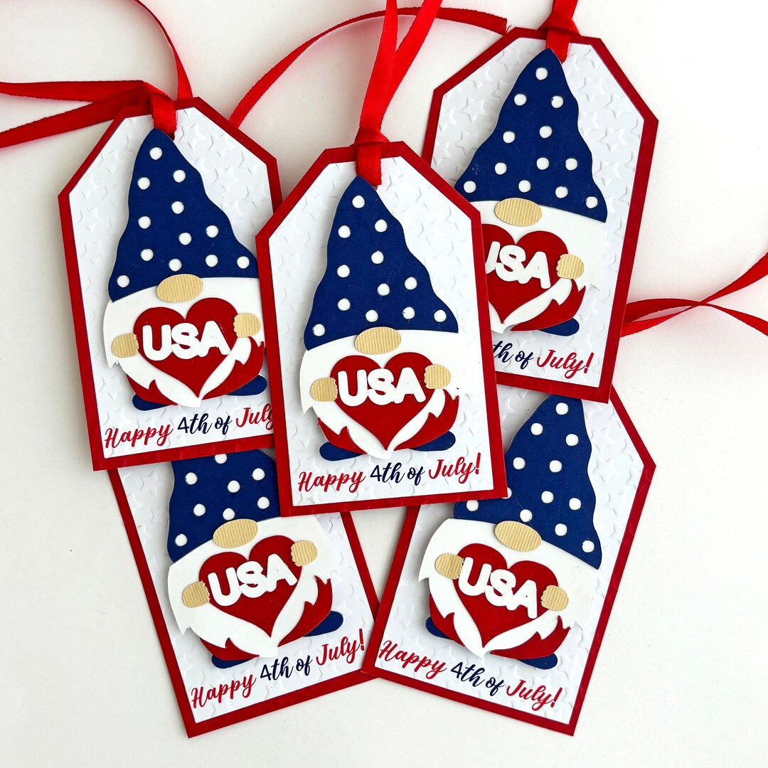 4th of July Gift Tags, Independence Day Favor Tags, Red White and Blue ...