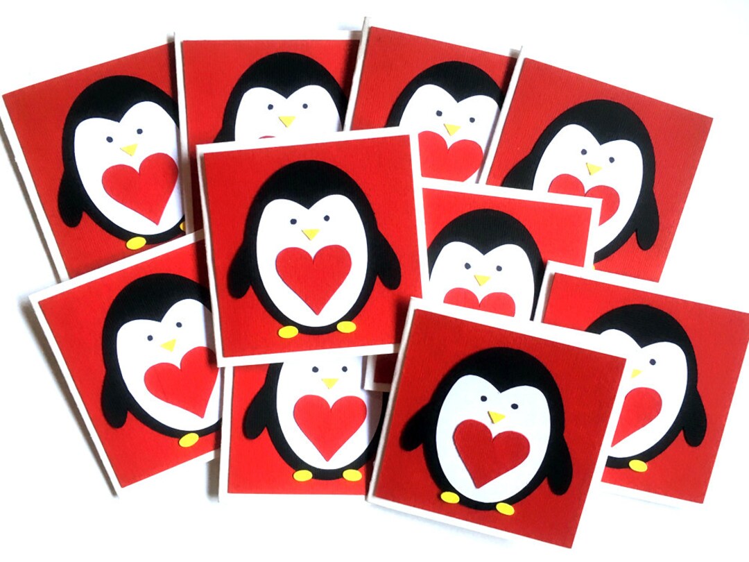 Penguin Valentine Cards, Classroom Valentines for Kids, Kids Valentines ...