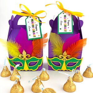Mardi Gras Favor Box, Mardi Gras Party Decorations, Treat Box, Candy ...