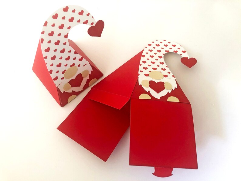Gnome Valentine Favor Boxes Valentine's Day Treat Box | Etsy