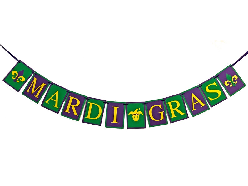 Mardi Gras Banner Happy Mardi Gras Birthday Banner Fat - Etsy