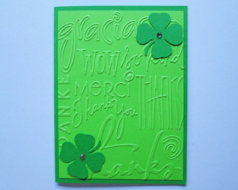 4 St. Patrick's Day Cards Shamrock Thank You Cards | Etsy