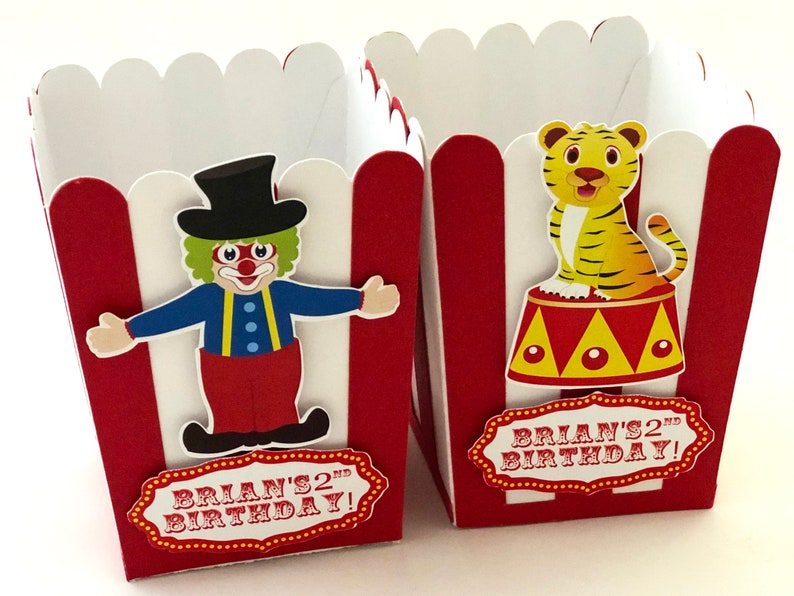 Circus Popcorn Boxes Carnival Claus Favor Boxes Circus - Etsy
