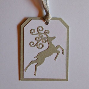 Reindeer Christmas Gift Tags – Silver Holiday Wrap, Set of 6 - Etsy