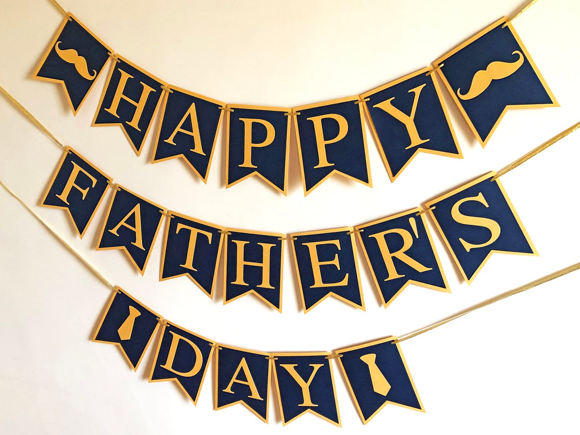 Happy Father's Day Banner Fathers Day Party Decorations - Etsy