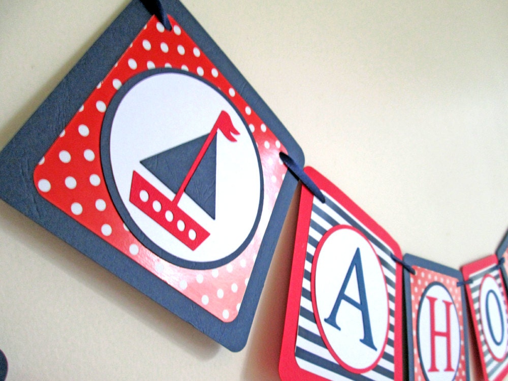 Nautical Baby Shower Banner, Ahoy It's A Boy Banner, Nautical Banner ...