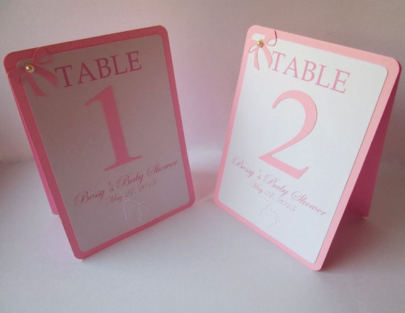 5 Pink Girl Baby Shower Table Numbers Baby Shower Table | Etsy
