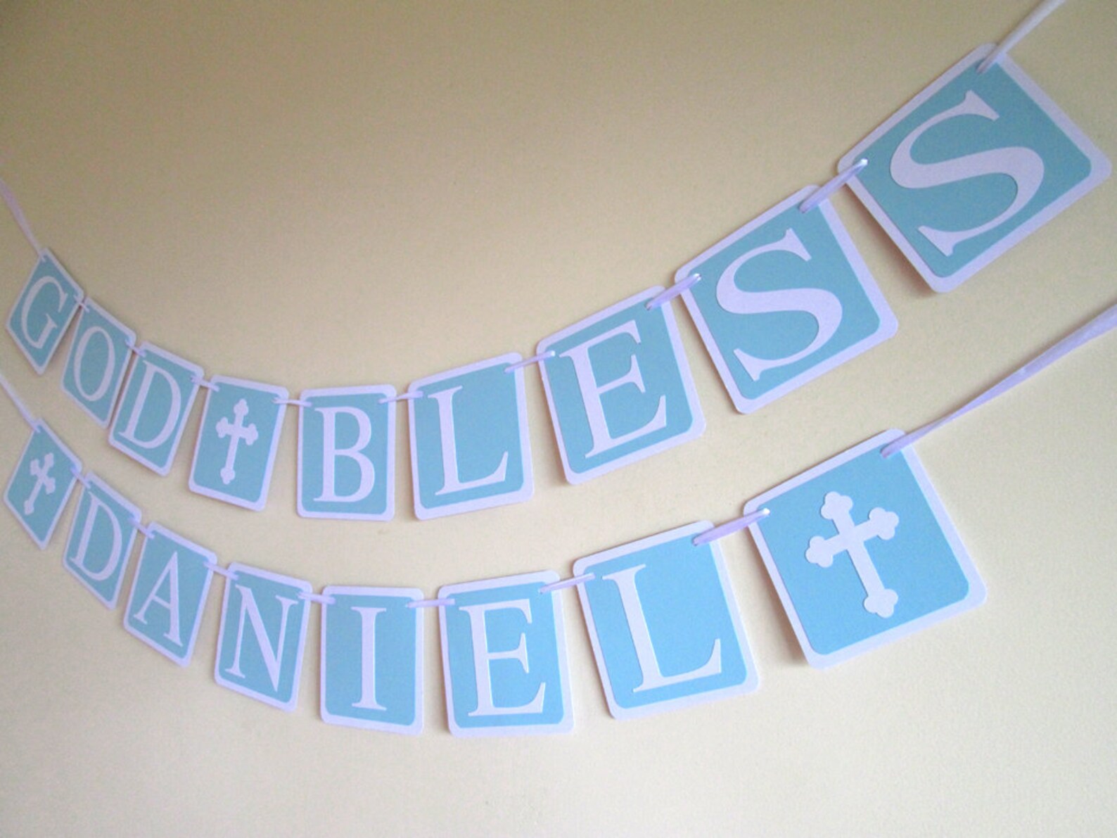 Boy Baptism Banner, Blue Christening Banner, First Communion ...