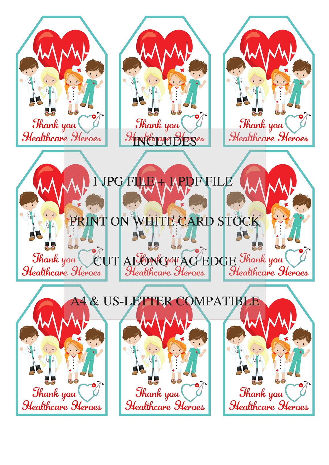 Healthcare Worker Appreciation Tags, Nurses Week Gift Tags ...