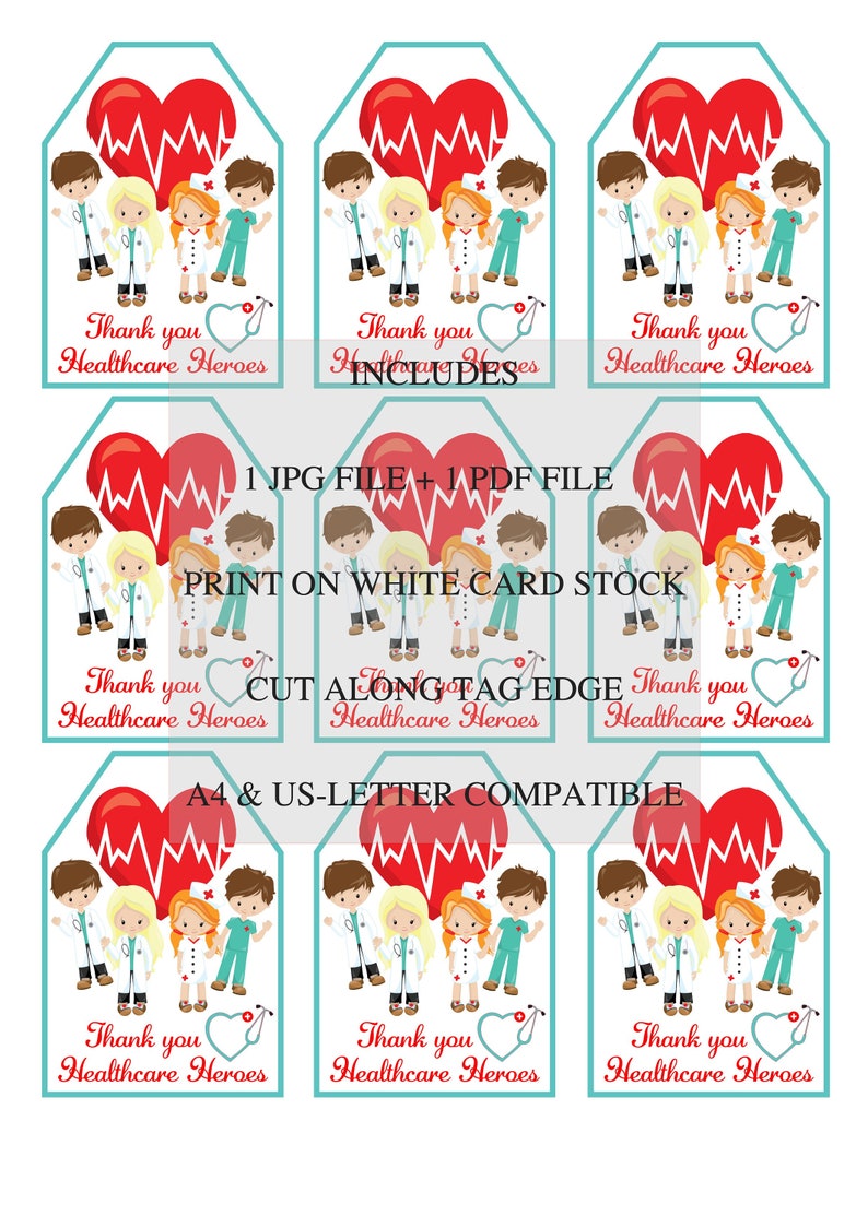 Healthcare Worker Appreciation Tags, Nurses Week Gift Tags ...