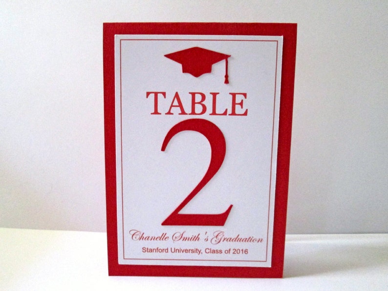 Graduation Table Numbers Graduation Table Cards High School - Etsy