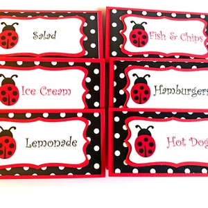 Ladybug Food Labels, Ladybug Birthday, Ladybug Party Decorations ...