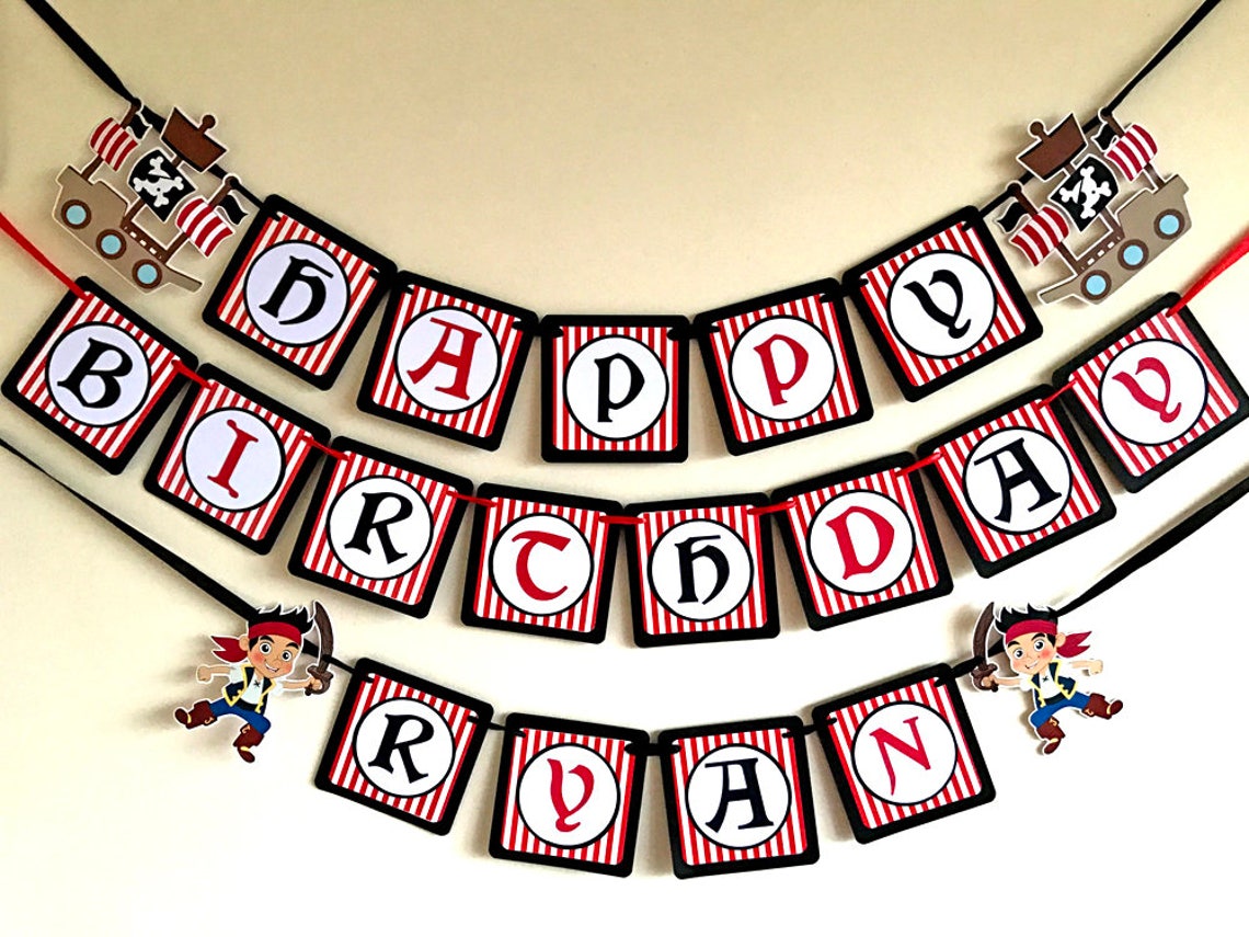 Pirate Banner Pirate Birthday Banner Pirate Party Decor | Etsy