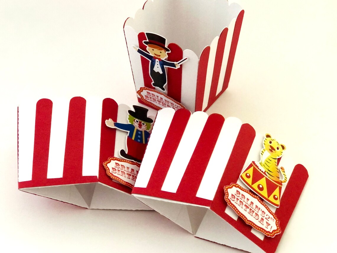 Circus Popcorn Boxes Carnival Claus Favor Boxes Circus - Etsy