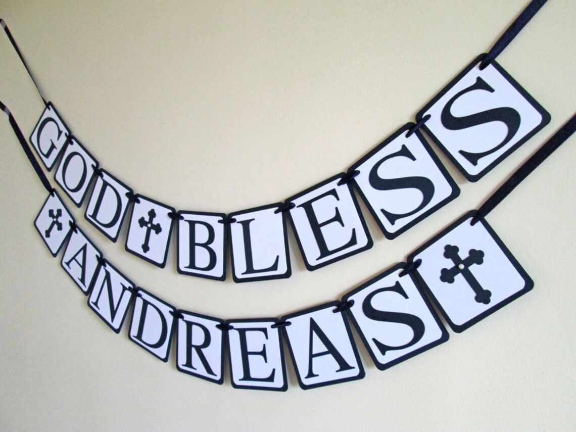 Blue Baptism Banner Boy Baptism Banner First Communion - Etsy