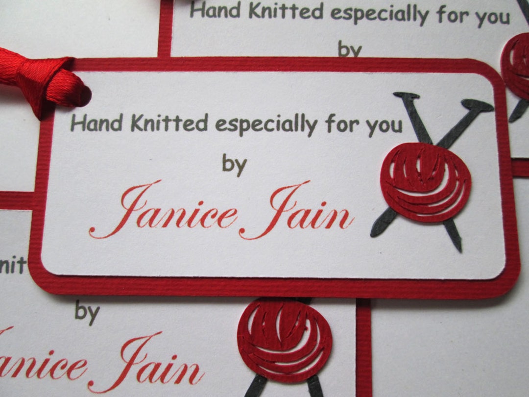 10 Knitting Gift Tags, Hand Knitted By, Knitting Labels, Knitting Tags ...