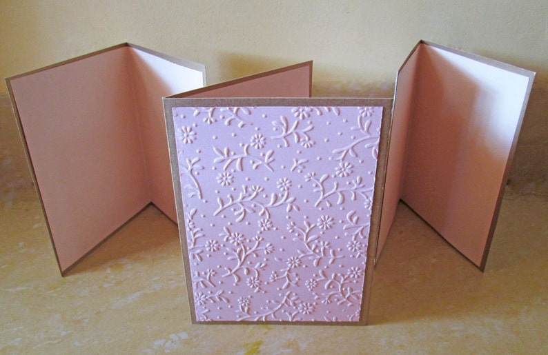 Embossed Cards Set of 3/ Thank You Cards, Note Card Set/ Stationery ...