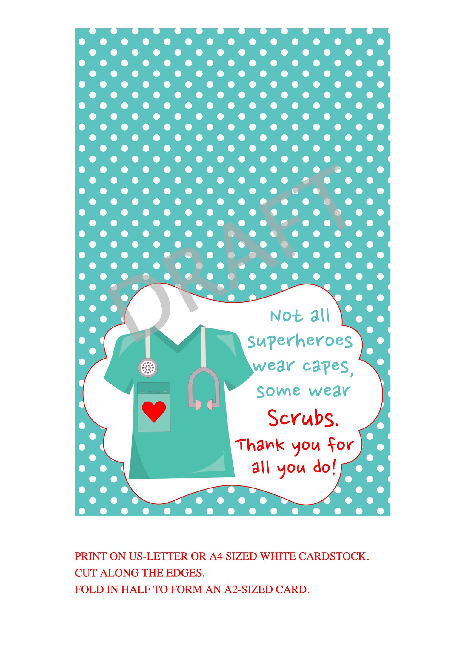 Nurse Thank You Card Printable Doctor Appreciation Greeting | Etsy