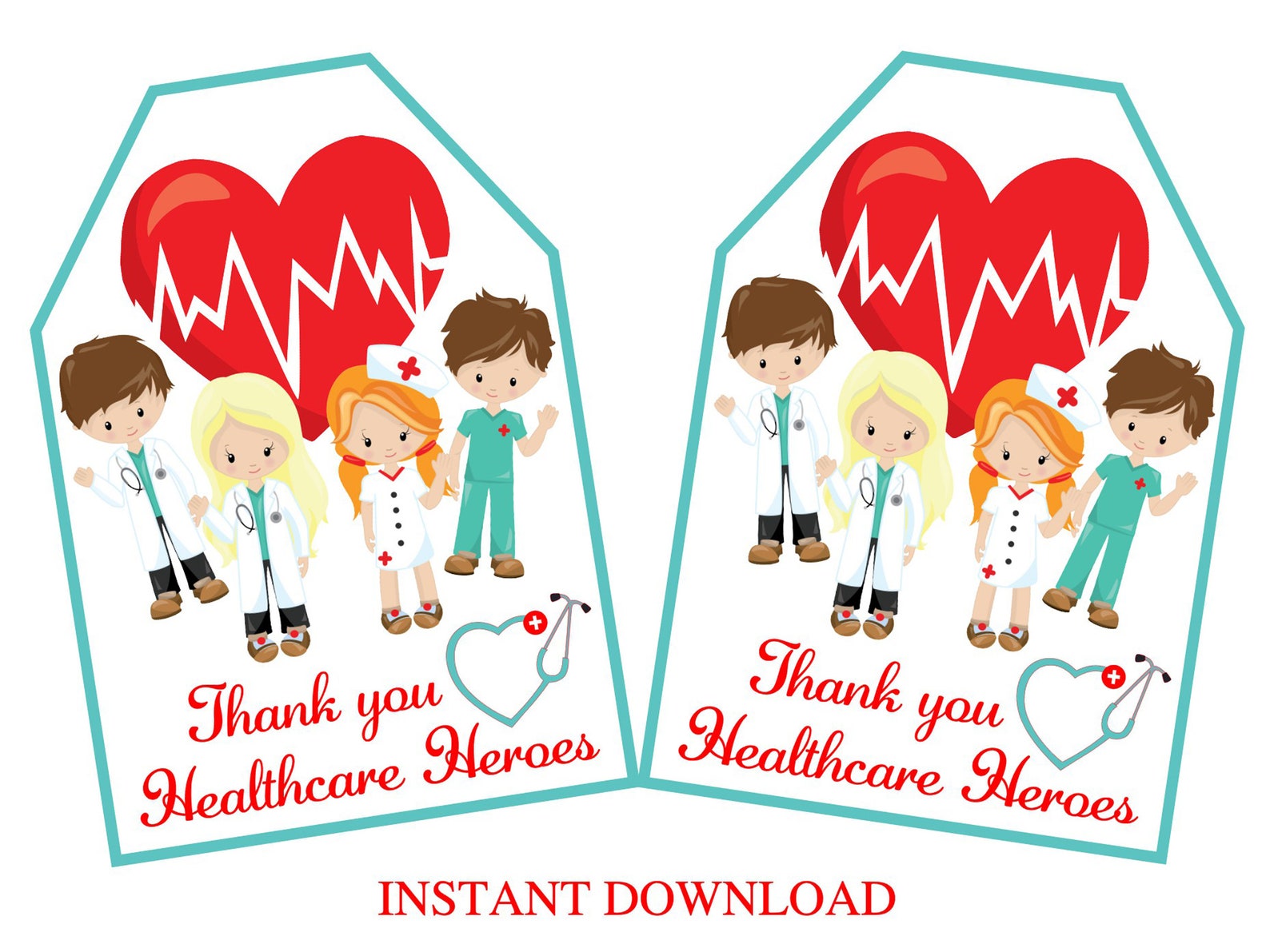 Healthcare Worker Appreciation Tags, Nurses Week Gift Tags ...