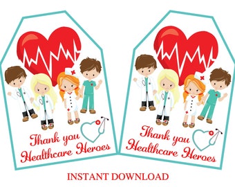 Nurse Appreciation Gift Tags Printable Medical Staff Doctor | Etsy