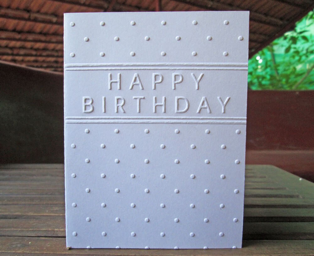 Happy Birthday Cards Set White Embossed Cards Happy Birthday - Etsy