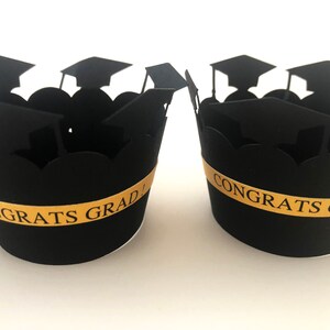 Graduation Cupcake Wrappers, Cupcake Liners, High School, College ...