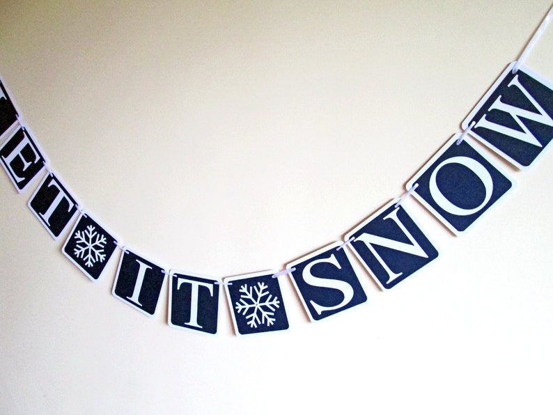 Let It Snow Banner Merry Christmas Banner Holiday Banner - Etsy