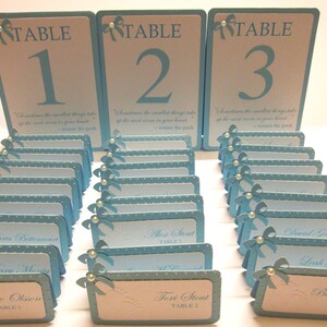 4 Blue Boy Baby Shower Table Numbers, Baby Shower Table Cards, Double ...