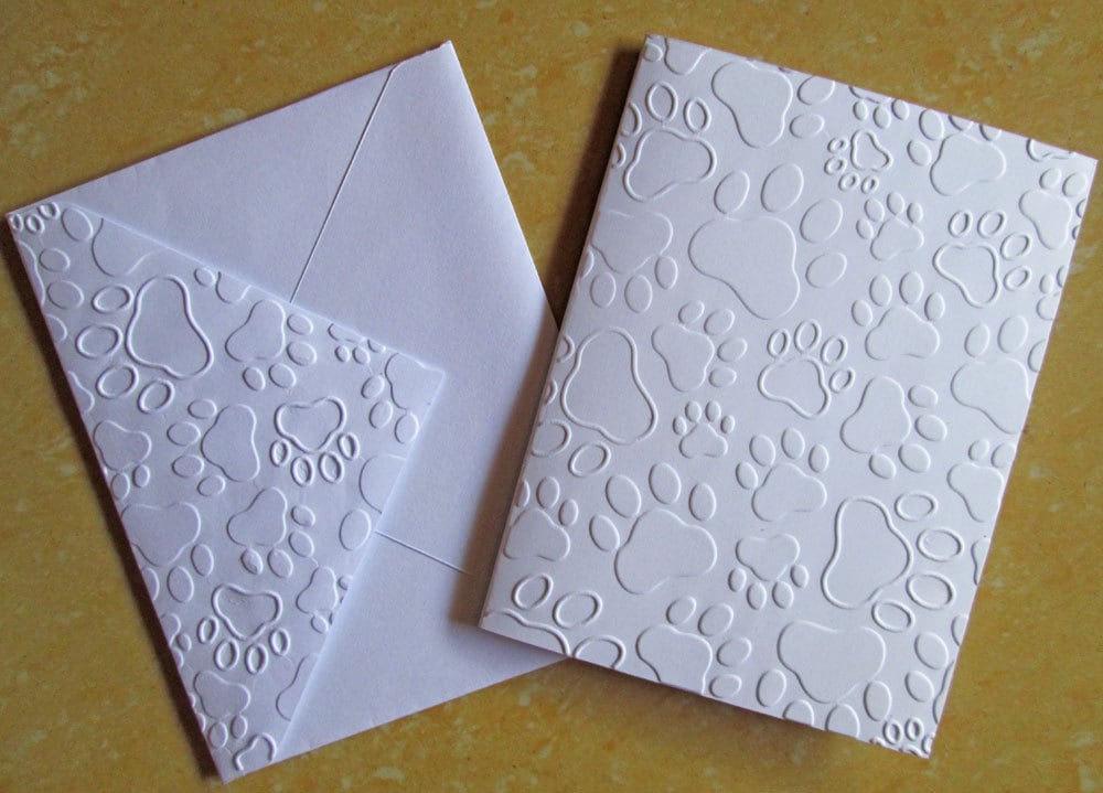 Paws Embossed Cards Dog Lovers Cards Note Cards Blank | Etsy
