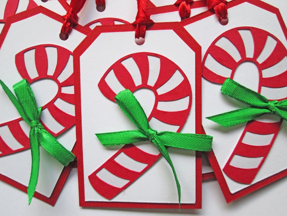 Candy Cane Christmas Tags Christmas Gift Tags Holiday Gift | Etsy