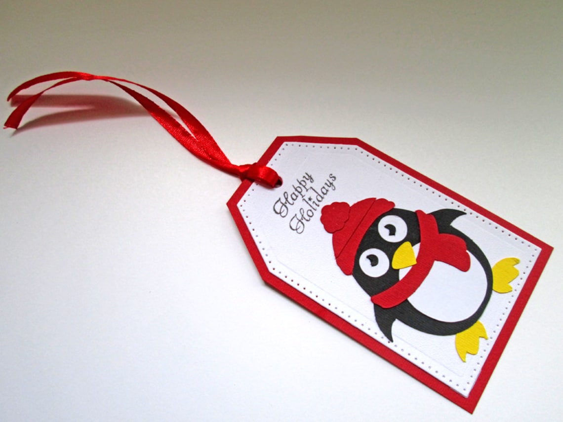 Penguin Christmas Tags Christmas Gift Tags Holiday Gift - Etsy