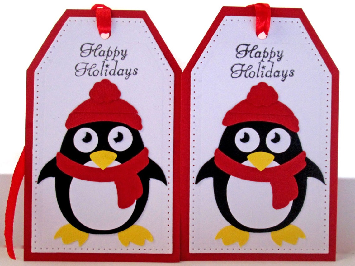 Penguin Christmas Tags Christmas Gift Tags Holiday Gift - Etsy