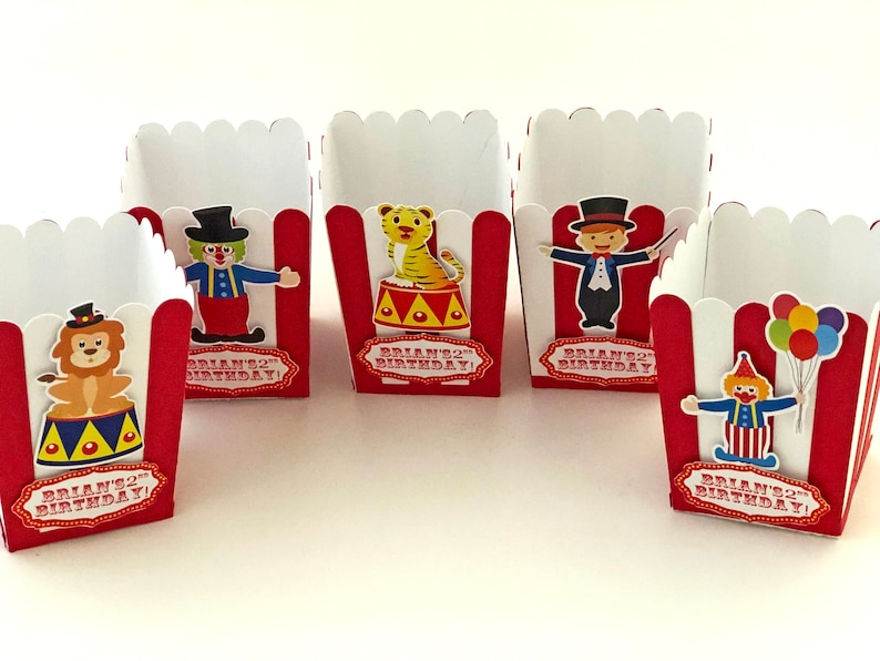 Circus Popcorn Boxes Carnival Claus Favor Boxes Circus - Etsy