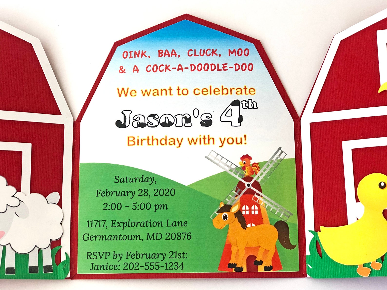 Farm Invitation Barn Invitation Barnyard Birthday Party | Etsy