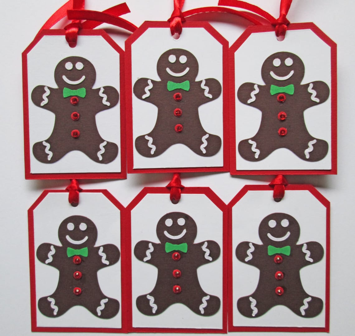 Gingerbread Christmas Gift Tags Christmas Tags Holiday | Etsy