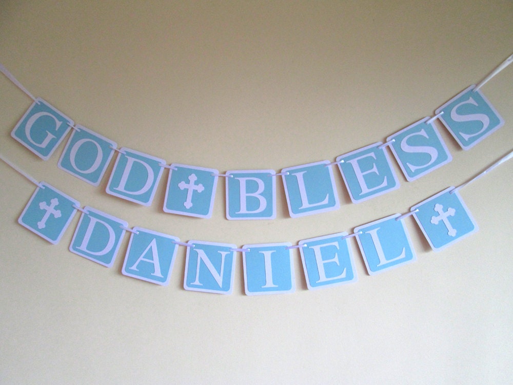 Boy Baptism Banner, Blue Christening Banner, First Communion ...
