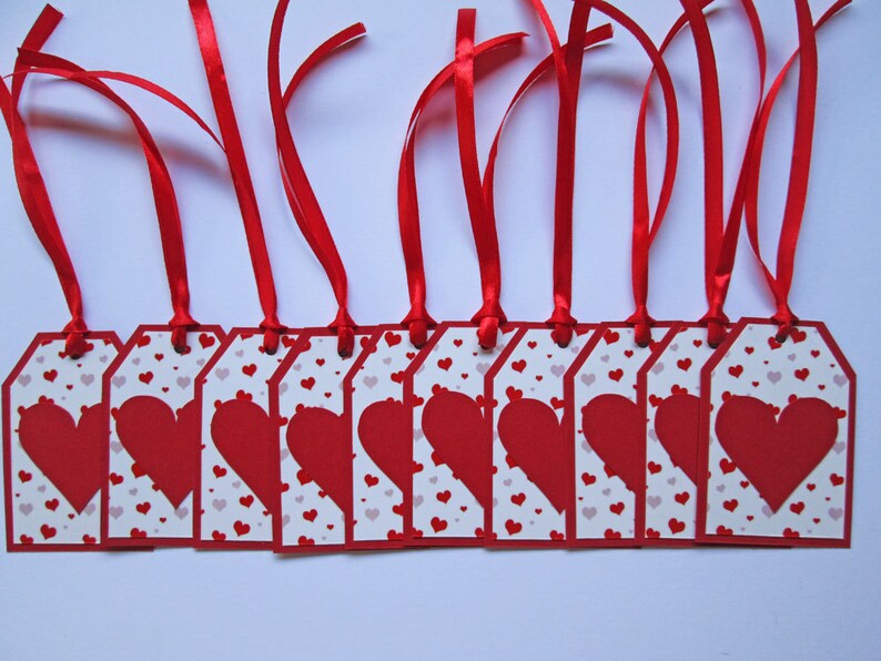 Hearts Valentines Day Tags, Valentine's Day Gift Tags, Favor Tags ...